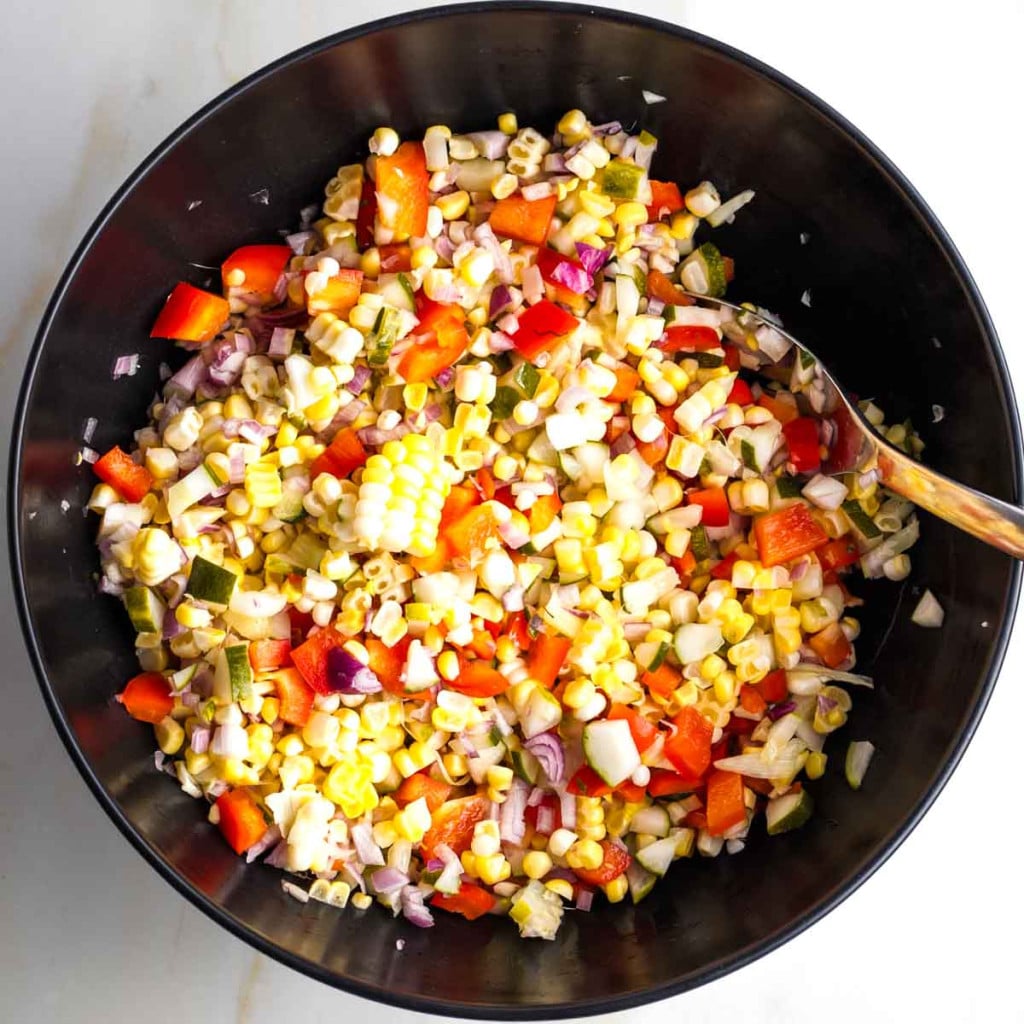 Israeli Corn Salad with Pickles - Debra Klein