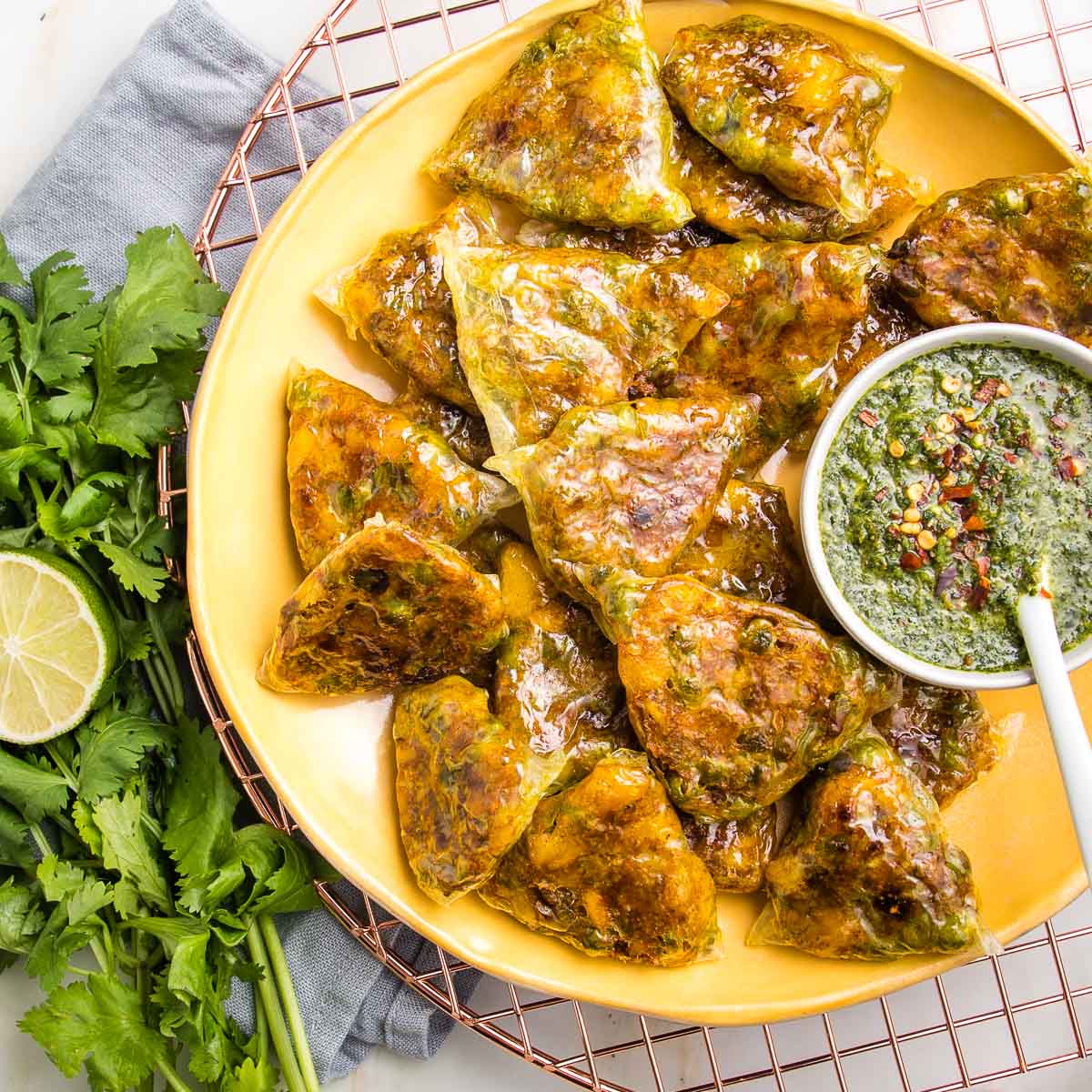Samosa With Hari Chutney