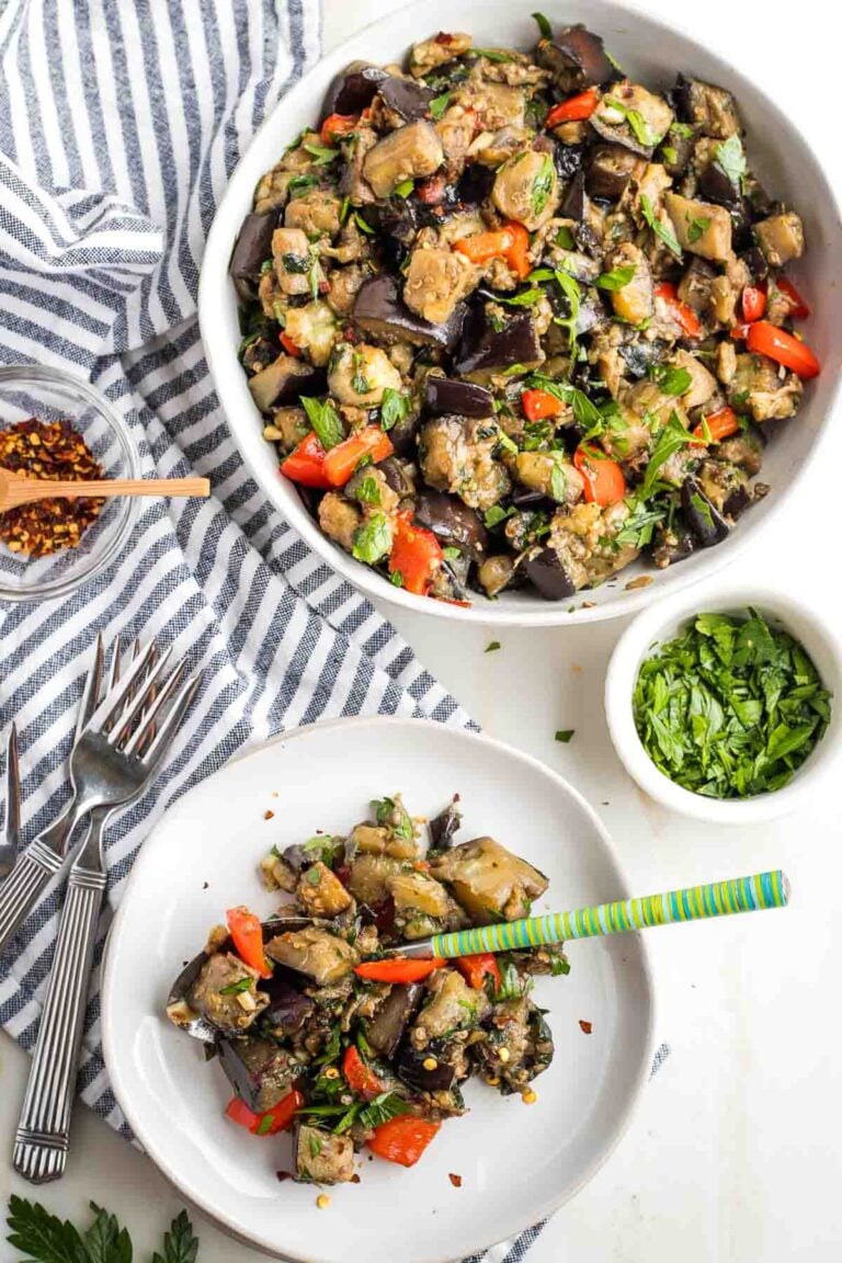 Sauteed Eggplant Salad Recipe - Debra Klein
