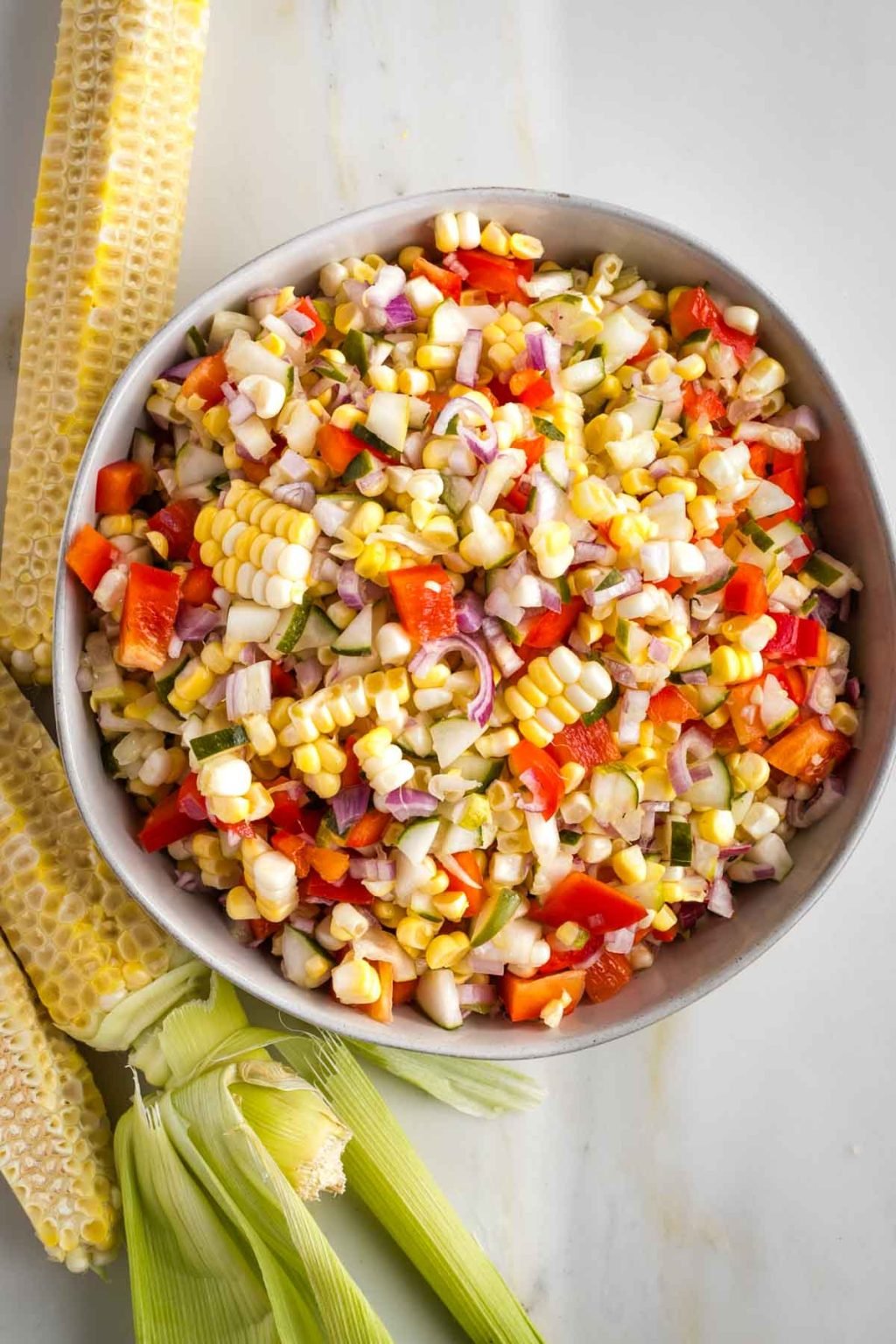 Israeli Corn Salad with Pickles - Debra Klein