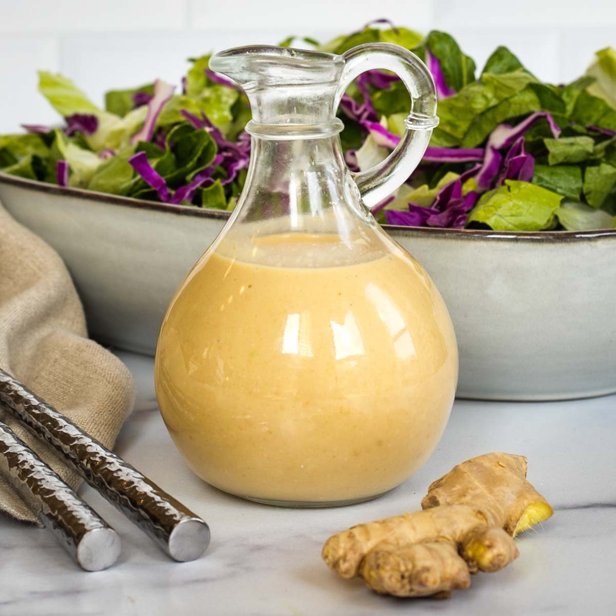 5-Minute Ginger Miso Dressing with Tahini - Debra Klein
